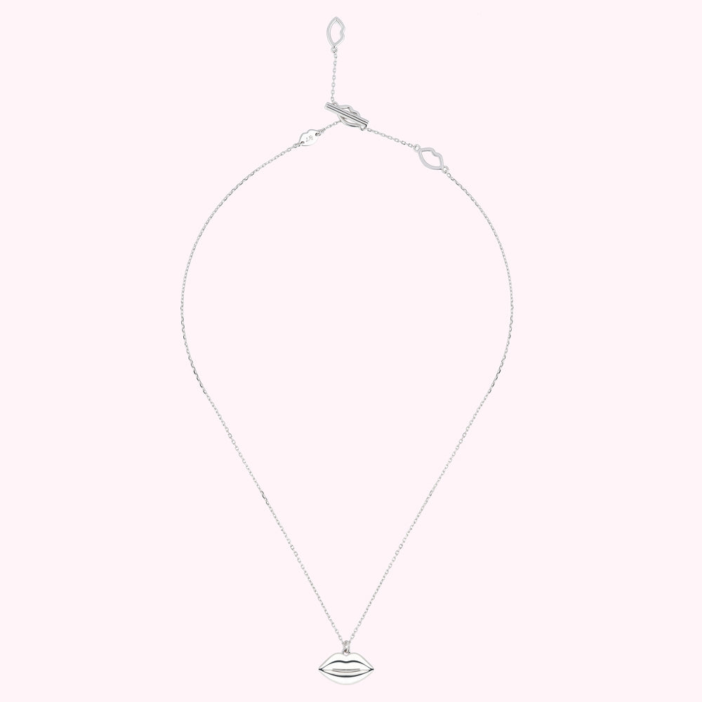 Sterling Silver Luna Lip Pendant Necklace | Lulu Guinness