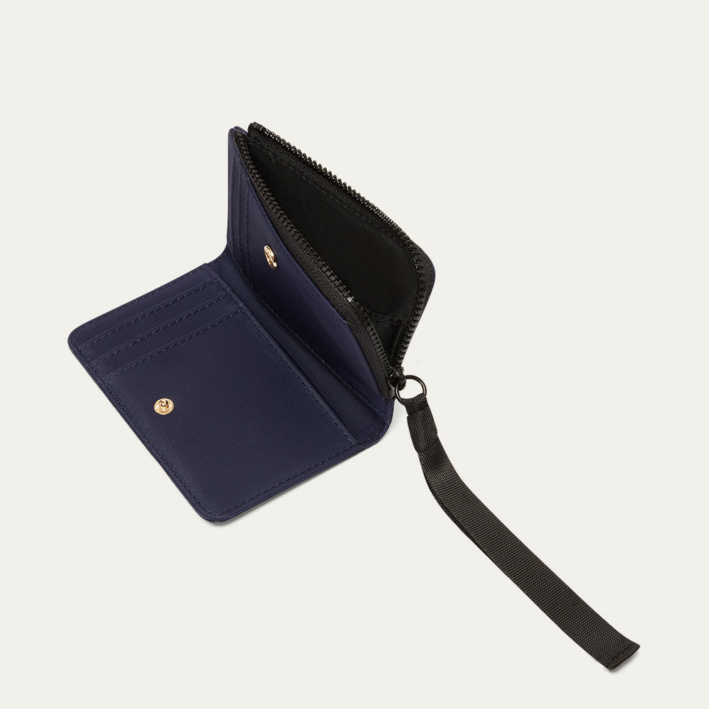Navy Nylon Mila Wallet | Designer Wallets | Lulu Guinness