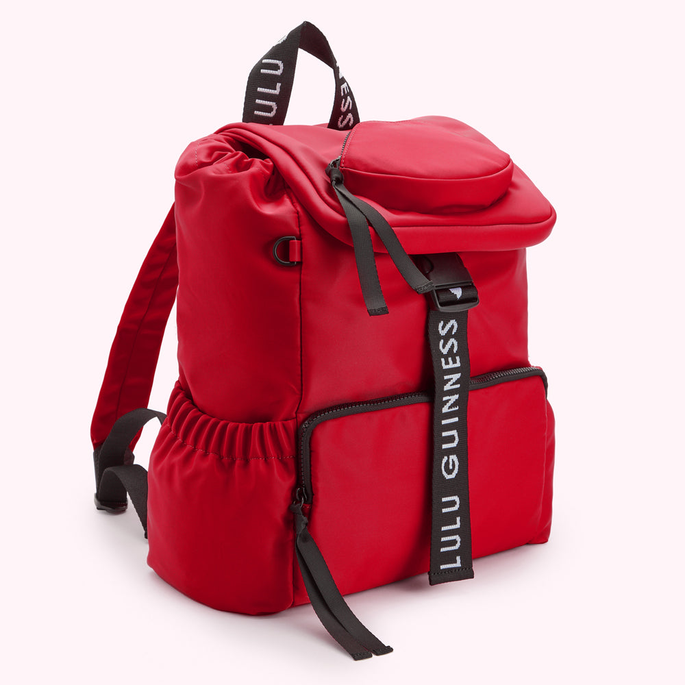 Lulu Red Millie Backpack | Designer Backpack