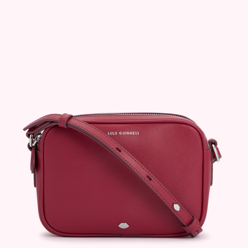 Raspberry Leather Cole Crossbody Bag | Lulu Guinness