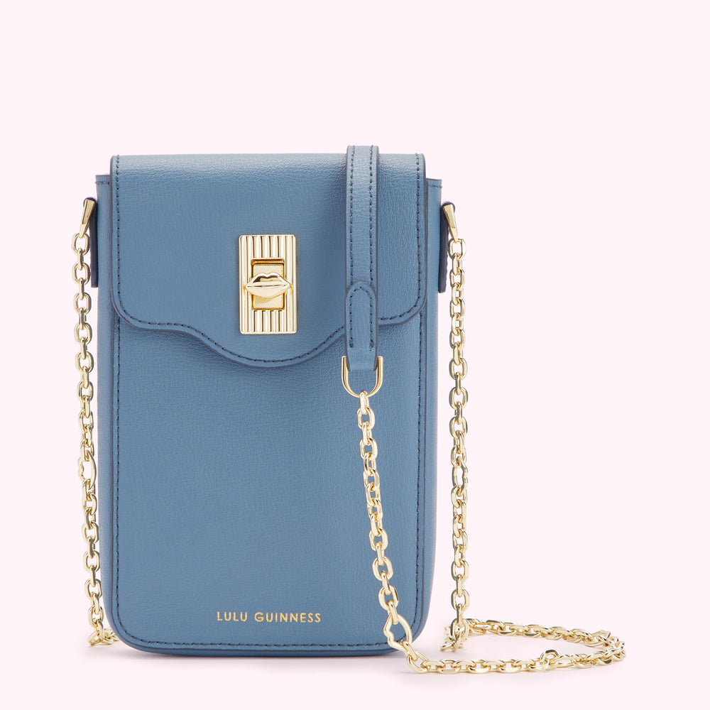 Airforce Blue Leather Rita Crossbody Mini Bag
