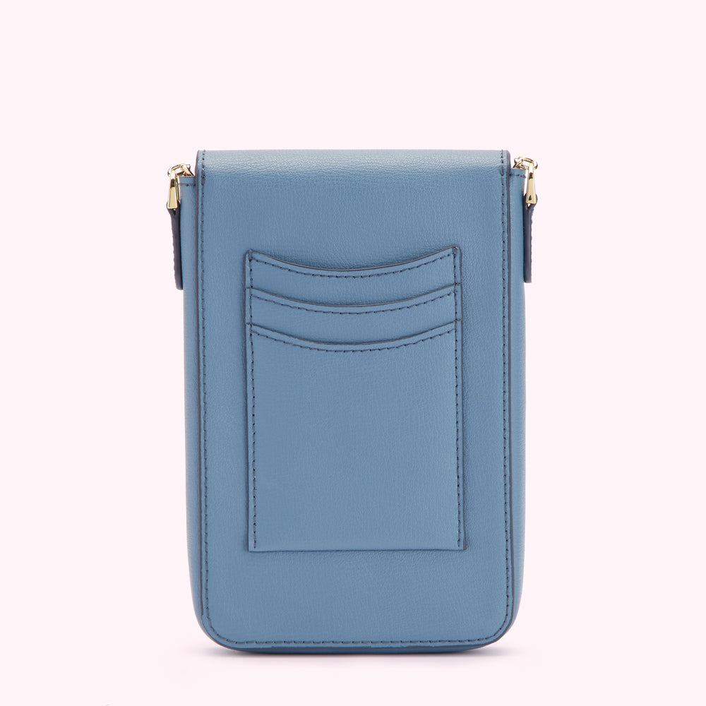 Airforce Blue Leather Rita Crossbody Mini Bag
