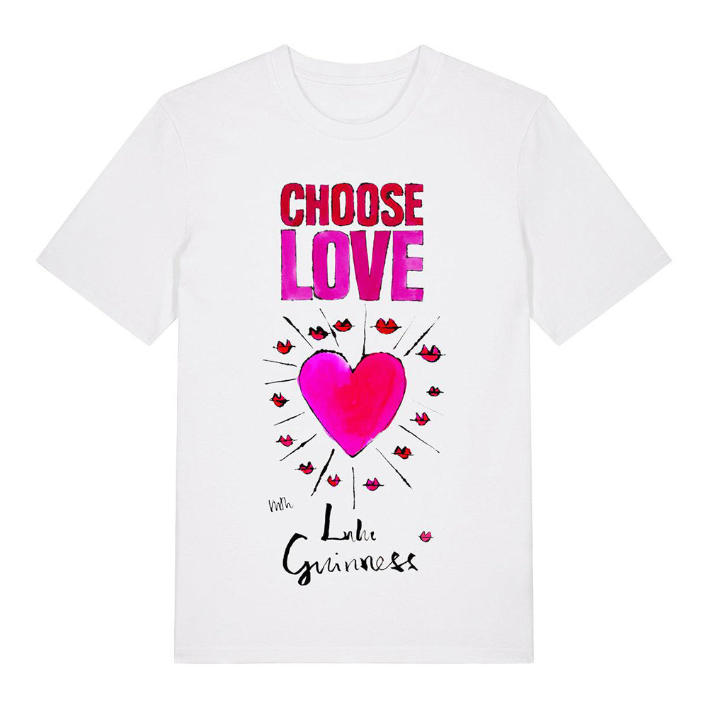 White Choose Love With Lulu Guinness T-Shirt | Choose Love Charity