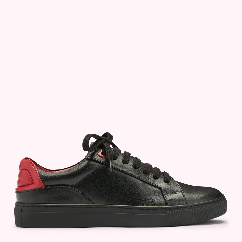 Black Leather Lips Natasha Trainers | Lulu Guinness