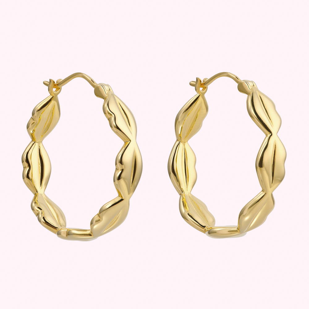 Gold Luna Lip Hoop Earrings | Lulu Guinness