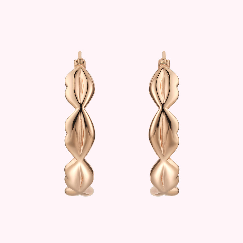 Rose Gold Luna Lip Hoop Earrings | Lulu Guinness