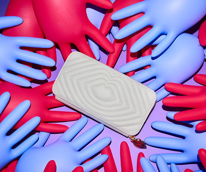 Shagreen Padded Lip Leather Aida Wallet | Designer Accessories for ...