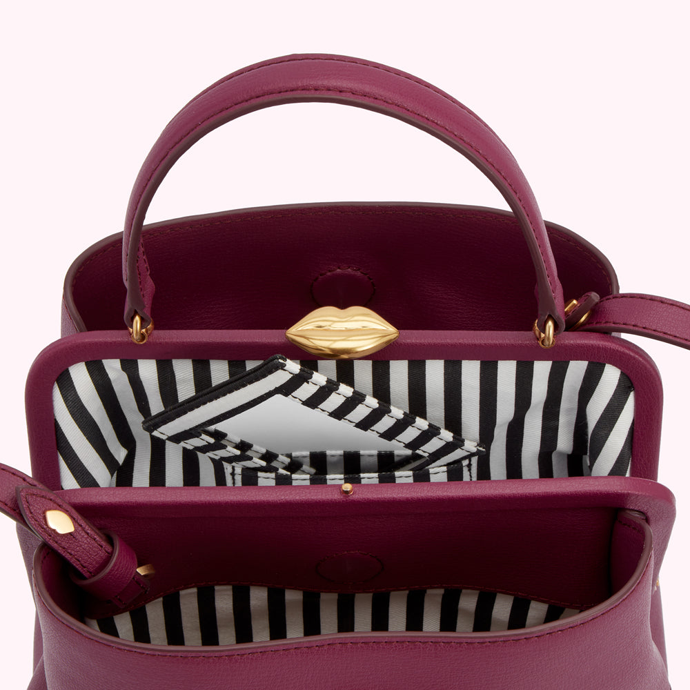 Peony Medium Leather Ruby Bag| Lulu Guinness