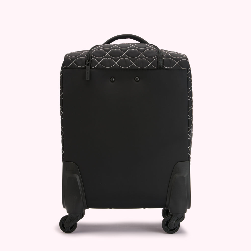 Black & Chalk Quilted Felicity Suitcase | Designer Luggage