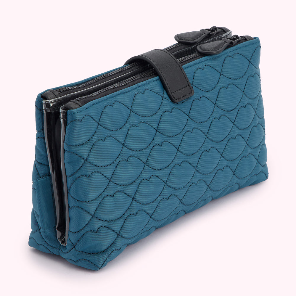 Ink Quilted Lips Double Make Up Bag | Lulu Guinness