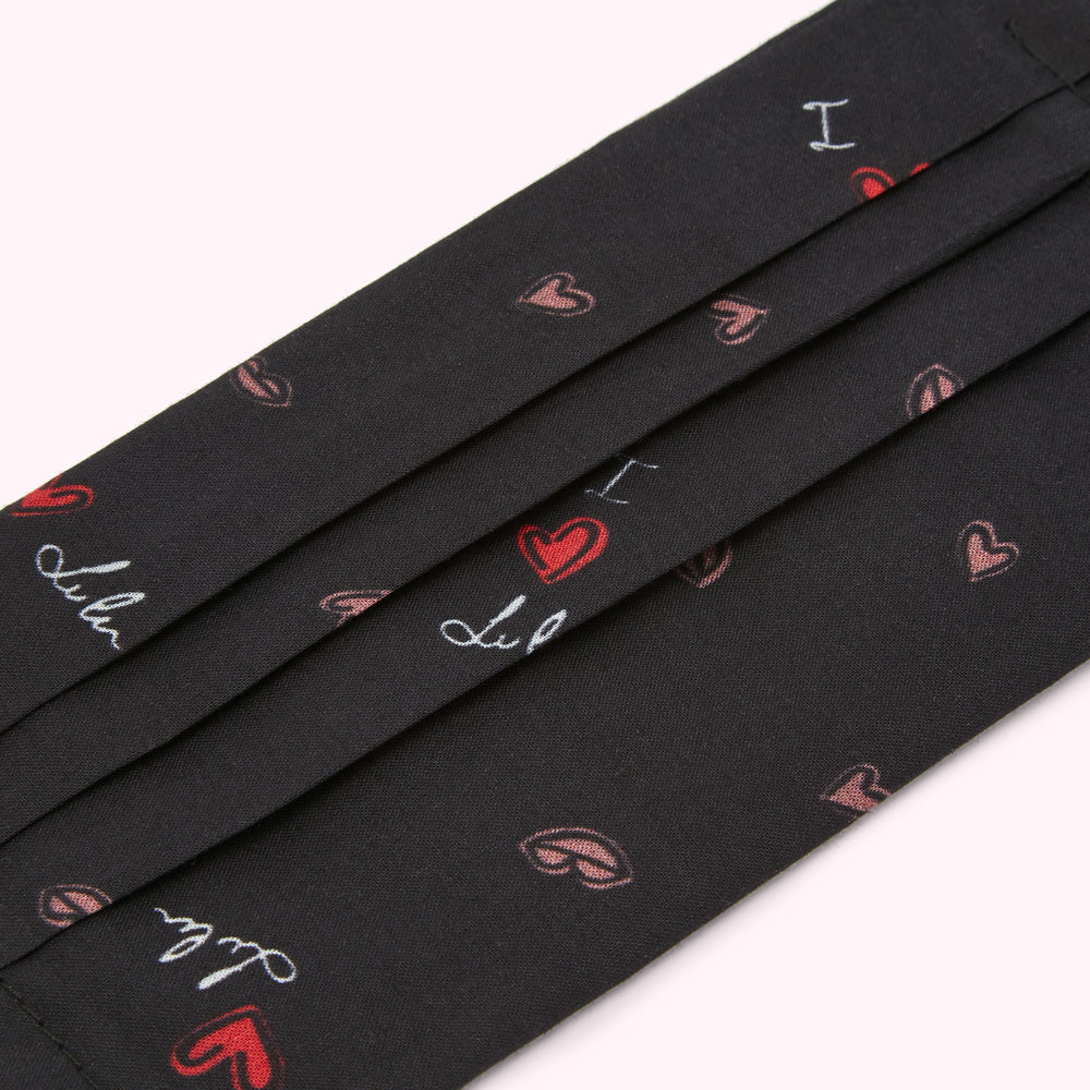 Black I Love Lulu Face Mask | Accessories | Lulu Guinness