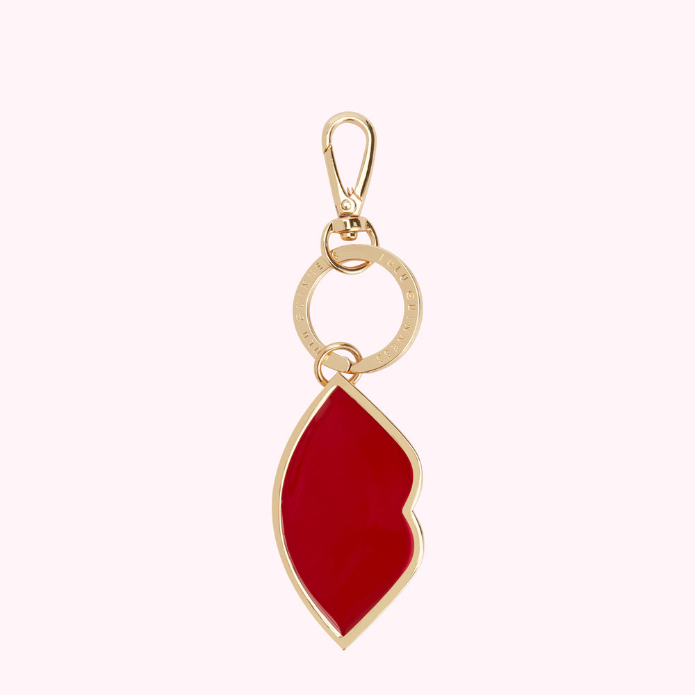 Red Enamel Lip Keyring | Designer Accessories